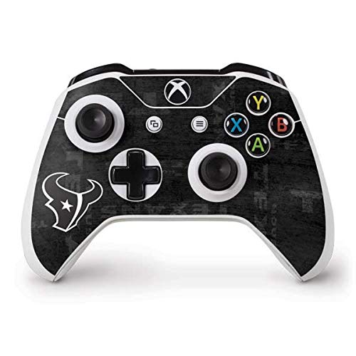 Skinit Decal Gaming Skin Compatible with Xbox One S Controller - Officially Licensed NFL Houston Texans Black & White Design