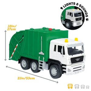 Driven by Battat – Large Toy Recycling Truck For Kids – Toy City Vehicle – Lights & Sounds Toy Truck – Movable Parts – 3 Years + – Standard Green Recycling Truck