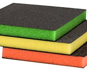 Bosch Professional 3-Piece Sanding Sponge S473 Best for Contour Set (Wood, Plastic and Metal, 98 x 120 x 13 mm, Accessories for Hand Sanding)