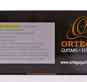 Ortega Guitars Analog Singer-Songwriter Stomp Box with Built-in Passive Piezo for Kick Sound, Natural (ANNALOG)