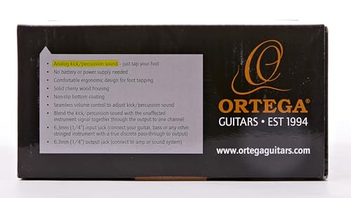 Ortega Guitars Analog Singer-Songwriter Stomp Box with Built-in Passive Piezo for Kick Sound, Natural (ANNALOG)