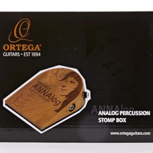 Ortega Guitars Analog Singer-Songwriter Stomp Box with Built-in Passive Piezo for Kick Sound, Natural (ANNALOG)