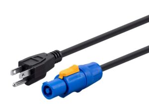 monoprice nema 5-15p to powercon connector cable - 1.5 feet, 16awg, with sjt-rated jacket - stage right series