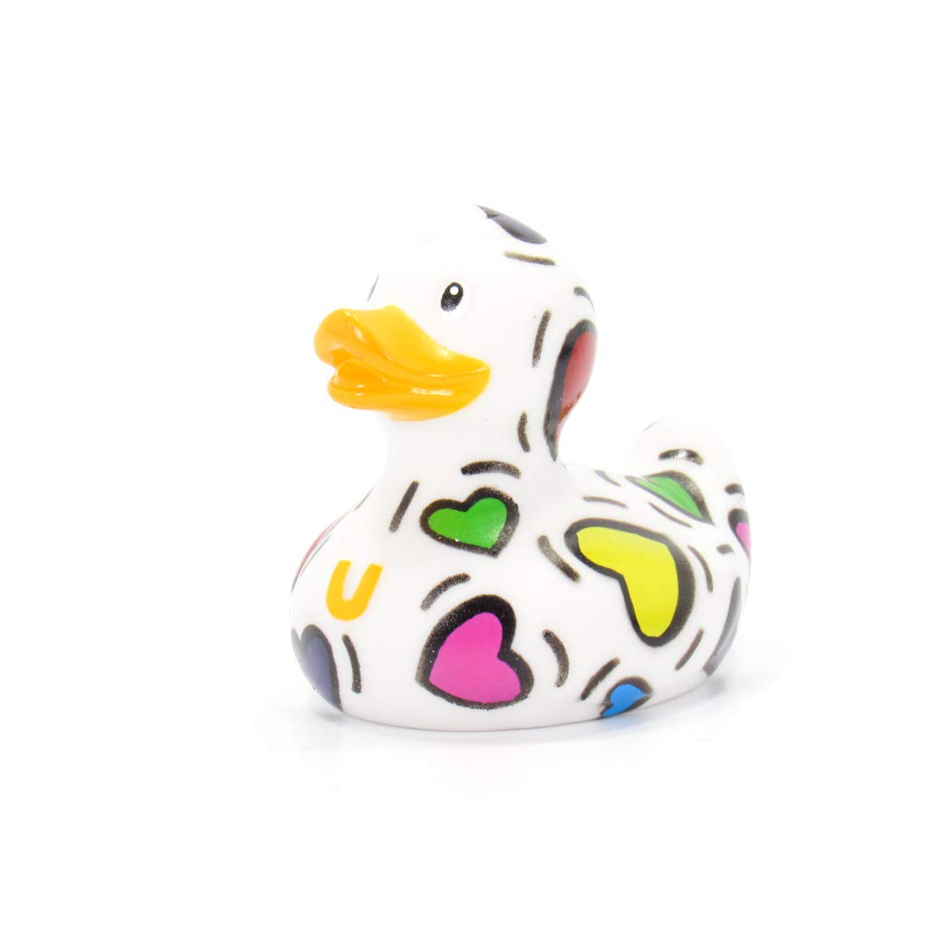 Pop Heart (mini) Rubber Duck by Bud Ducks | Elegant Gift Ready Packaging - "Living in a bubble of love!" | Child Safe | Collectable