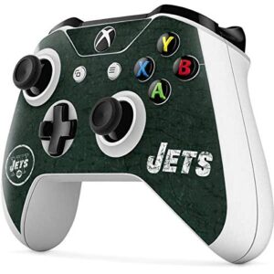 Skinit Decal Gaming Skin Compatible with Xbox One S Controller - Officially Licensed NFL New York Jets Distressed Design