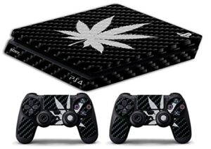 skin ps4 slim - carbon fiber marijuana - limited edition decal cover adesiva playstation 4 slim sony bundle