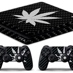 Skin Ps4 Slim - Carbon Fiber Marijuana - Limited Edition Decal Cover ADESIVA Playstation 4 Slim Sony Bundle