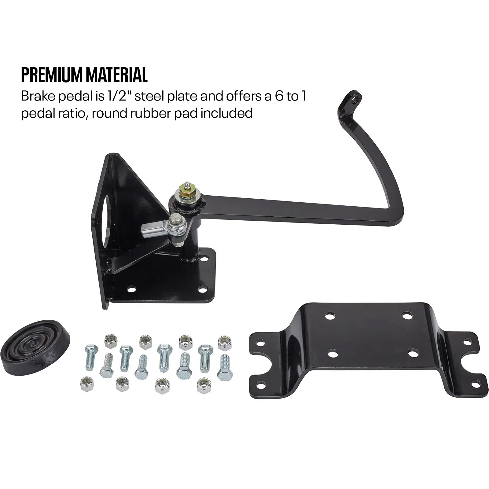 Universal 7" Brake Booster and 1" Master Cylinder Kit for Early Hot Rods and Trucks: Frame-Mounted, Fits Auto Transmission, Dual Reservoir, 6:1 Pedal Ratio, Under Floor Power Brake Conversion