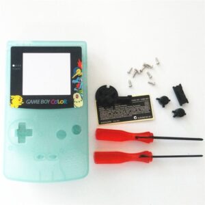 new replacement full housing shell cover case pack backlight backlit for gameboy color gbc repair part-luminous green edition