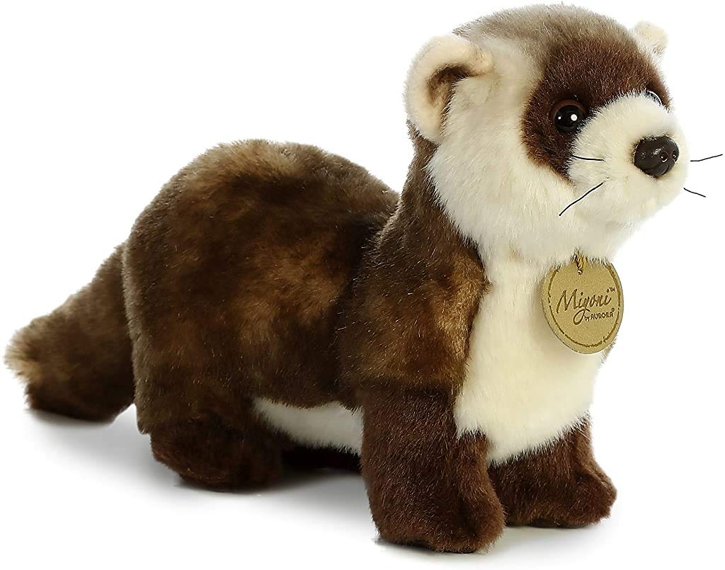 Aurora® Realistic Miyoni® Black Footed Ferret Stuffed Animal - Lifelike Detail - Cherished Companionship - Brown 10.5 Inches