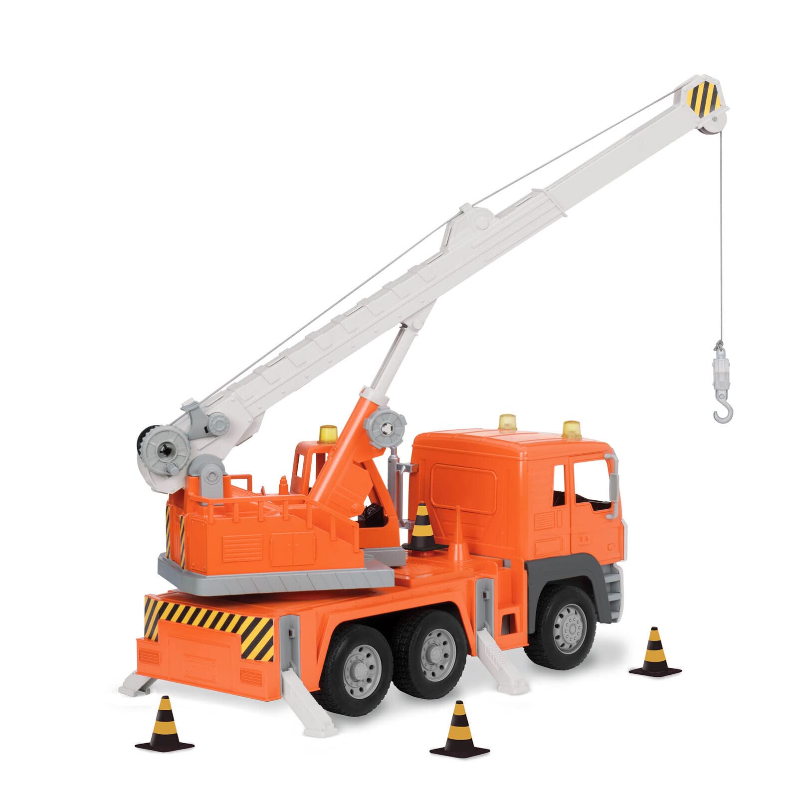 Driven by Battat – Large Toy Crane Truck For Kids – Toy Construction Vehicle – Lights & Sounds – Movable Parts – 3 Years + – Standard Crane Truck