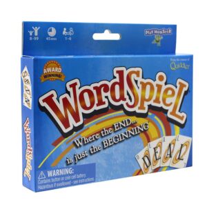 set wordspiel — card game — make a word using part of the word before — family fun game night — for ages 8+