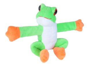 wild republic huggers red-eyed tree frog plush toy, slap bracelet, stuffed animal, kids toys, 8 inches