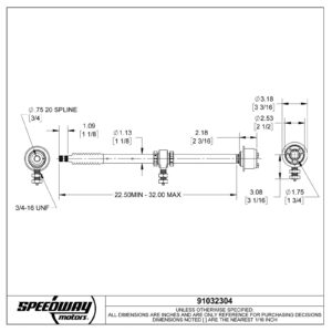 Collapsible Steering Column, 22.5-32 Inch Length, 3/4-20 Spline, Quick Release Hub, Universal Fit, Safer Design with 9.5" Movement Range for Enhanced Safety