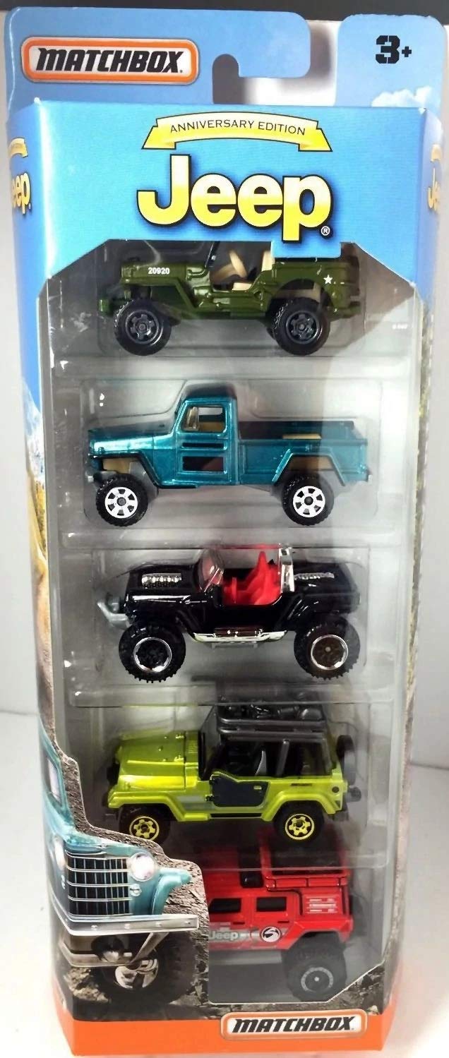 Matchbox Anniversary Edition Jeep 5-Pack, Multicolor