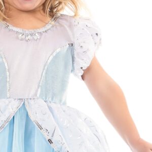 Little Adventures Deluxe Cinderella Princess Dress up Costume for Girls Small (Age 1-3) - Machine Washable Child Pretend Play and Party Dress with No Glitter