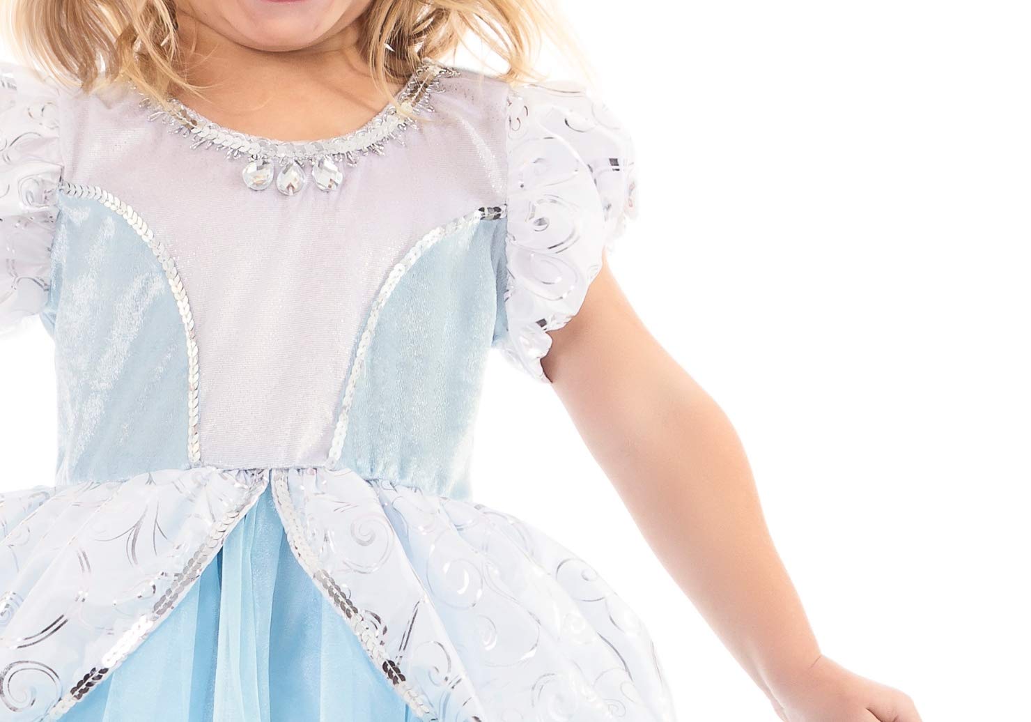 Little Adventures Deluxe Cinderella Princess Dress up Costume for Girls Small (Age 1-3) - Machine Washable Child Pretend Play and Party Dress with No Glitter