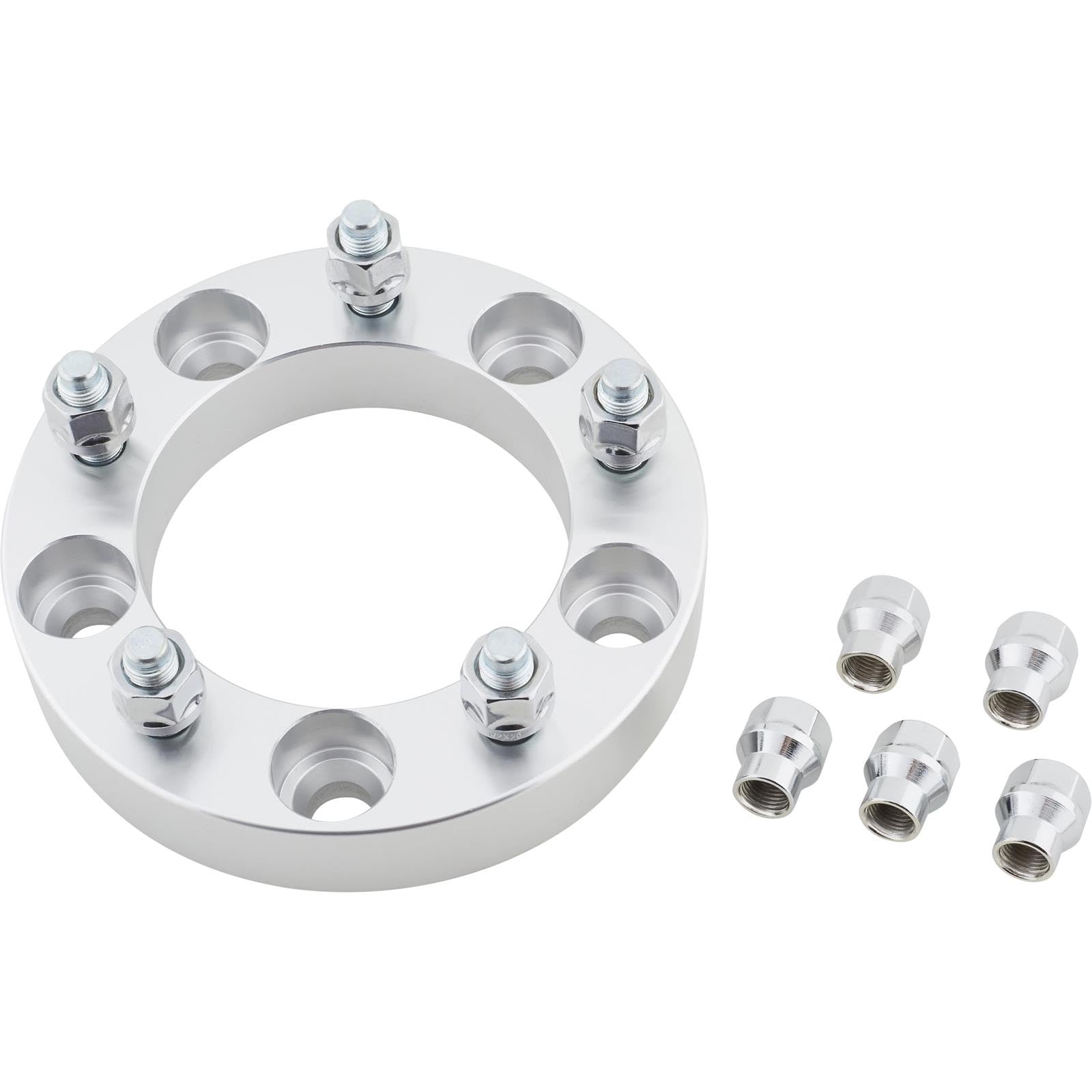 Speedway Motors Billet Aluminum Wheel Adapters, Fits Early Ford Style Bolt Patterns, Adapts 5 on 5-1/2 Inch Hubs and Wheels, Includes 5 Lug Nuts to Mount to Hub