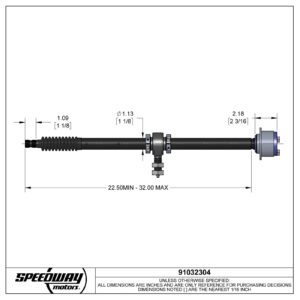 Collapsible Steering Column, 22.5-32 Inch Length, 3/4-20 Spline, Quick Release Hub, Universal Fit, Safer Design with 9.5" Movement Range for Enhanced Safety