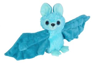 wild republic huggers blue bat plush, slap bracelet, stuffed animal, kids toys, 8 inches