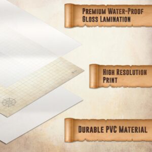 Melee Mats DND Map Starter Kit for Dungeons & Dragons Game - 35” x 48", Wet/Dry Erase Battle Terrain Grid - Ultimate Tabletop Gaming Experience with Accessories