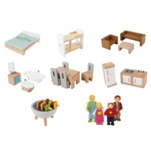 Hape Doll Family Mansion| Award Winning 10 Bedroom Doll House, Wooden Play Mansion with Accessories for Ages 3+ Years