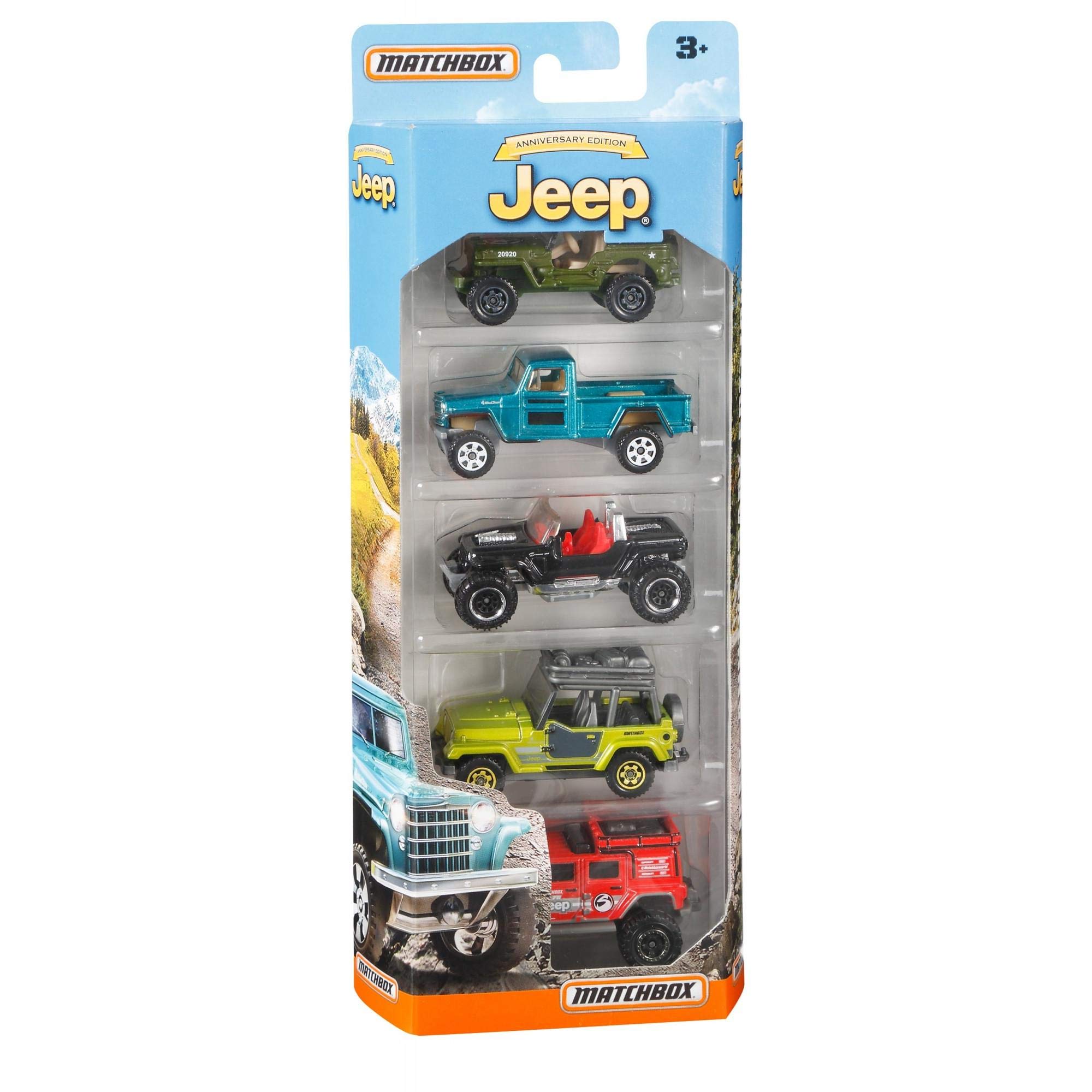 Matchbox Anniversary Edition Jeep 5-Pack, Multicolor