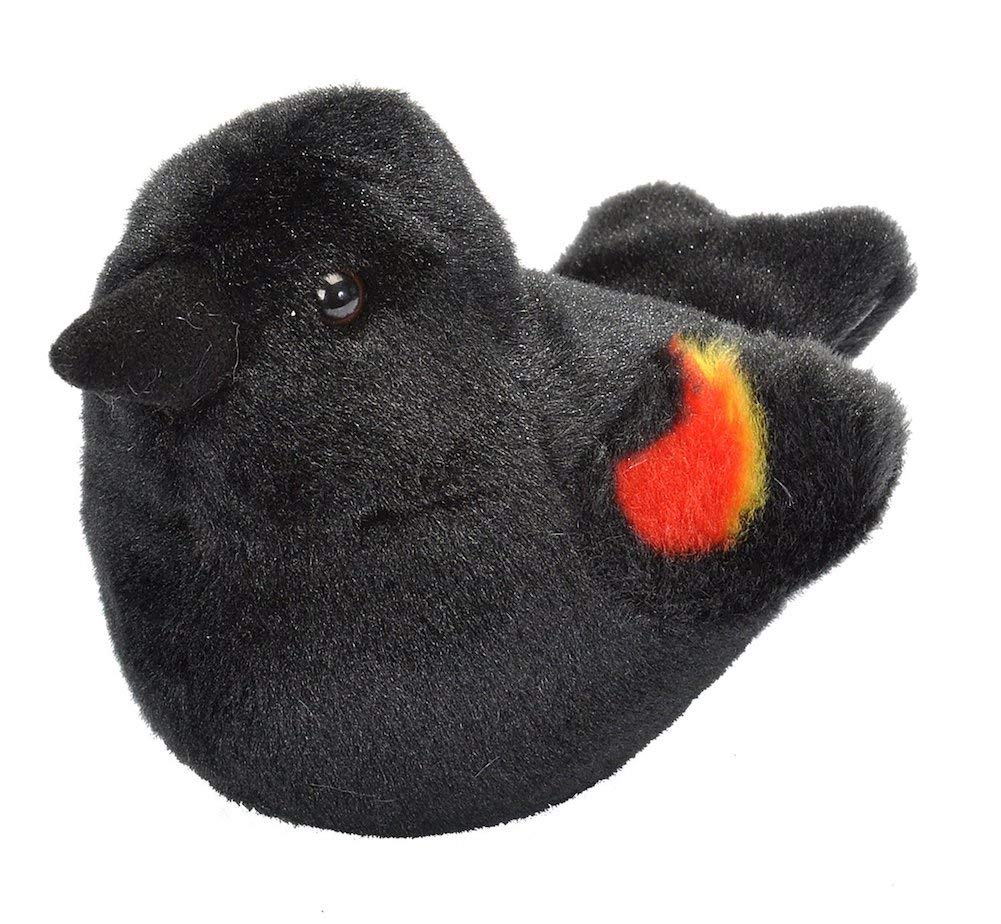 Wild Republic Audubon Birds Red-Winged Blackbird with Authentic Bird Sound, Stuffed Animal, Bird Toys for Kids & Birders