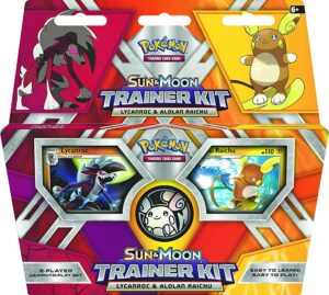 pokémon tcg: sun & moon trainer kit lycanroc & alolan raichu card game