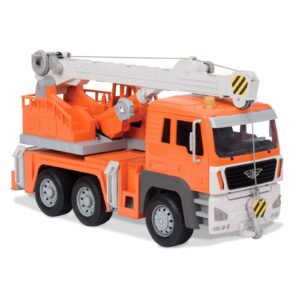 driven by battat – large toy crane truck for kids – toy construction vehicle – lights & sounds – movable parts – 3 years + – standard crane truck