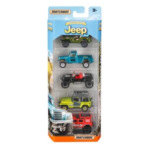 matchbox anniversary edition jeep 5-pack, multicolor