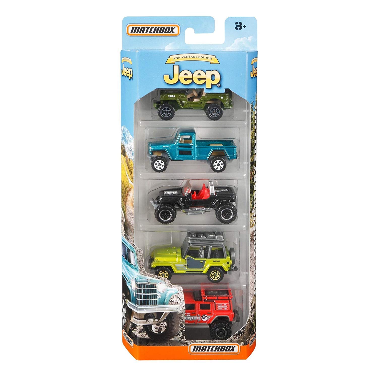 Matchbox Anniversary Edition Jeep 5-Pack, Multicolor