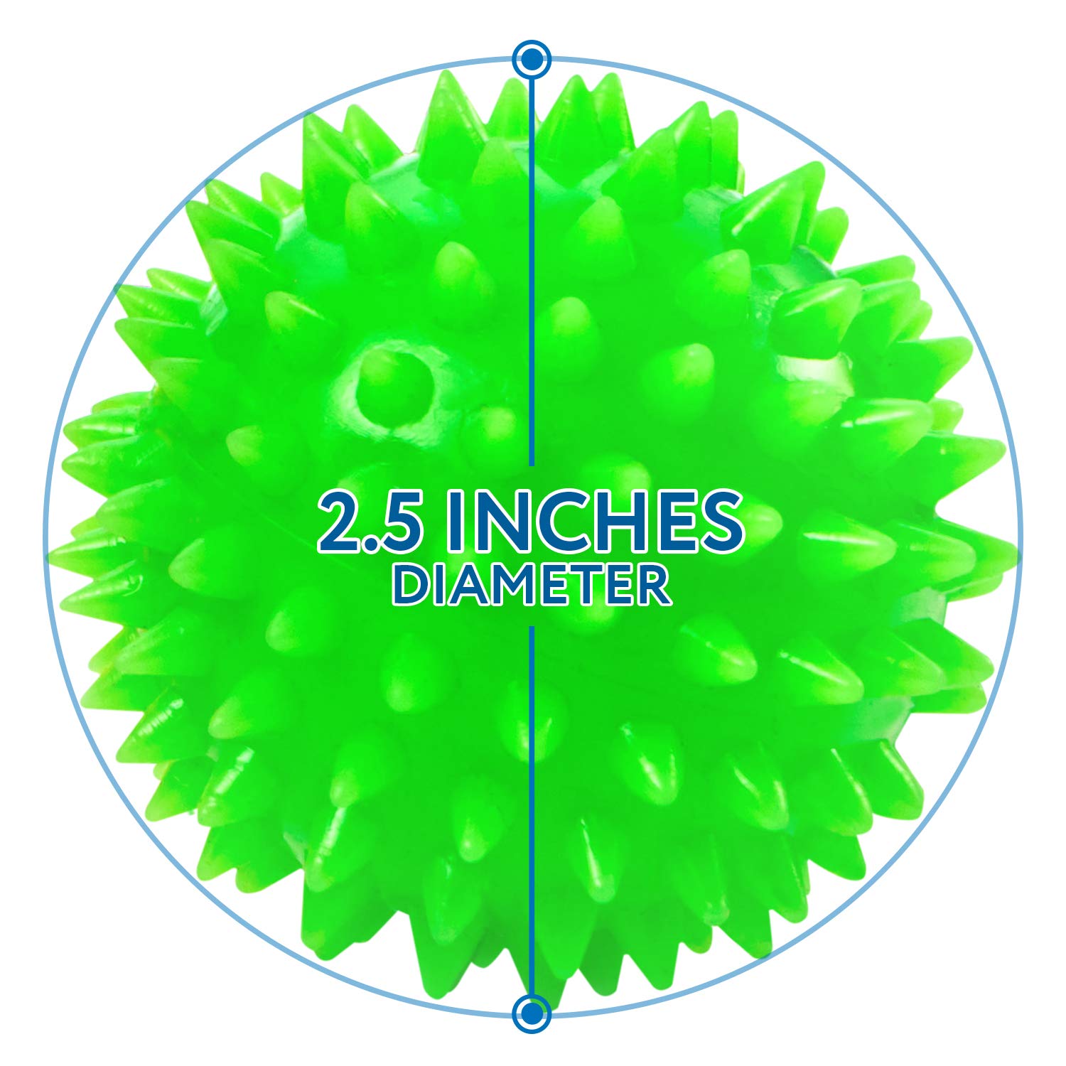 [5 Pack] Spiky Sensory Balls - Squeezy and Bouncy Fidget Toys - Sensory Toys – No BPA Phthalates Latex – School and Special Education Supply