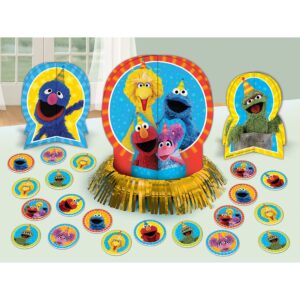 amscan 281672 table decorating kit sesame street collection 1 pack (23 pcs) party accessory, multicolor, one size