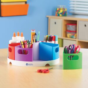 Learning Resources Create a Space Storage Center - 10 Piece set Art/Desk Organizer for Kids, Crayon/Homeschool Organizers and Storage