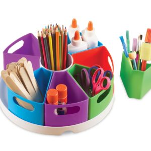 Learning Resources Create a Space Storage Center - 10 Piece set Art/Desk Organizer for Kids, Crayon/Homeschool Organizers and Storage