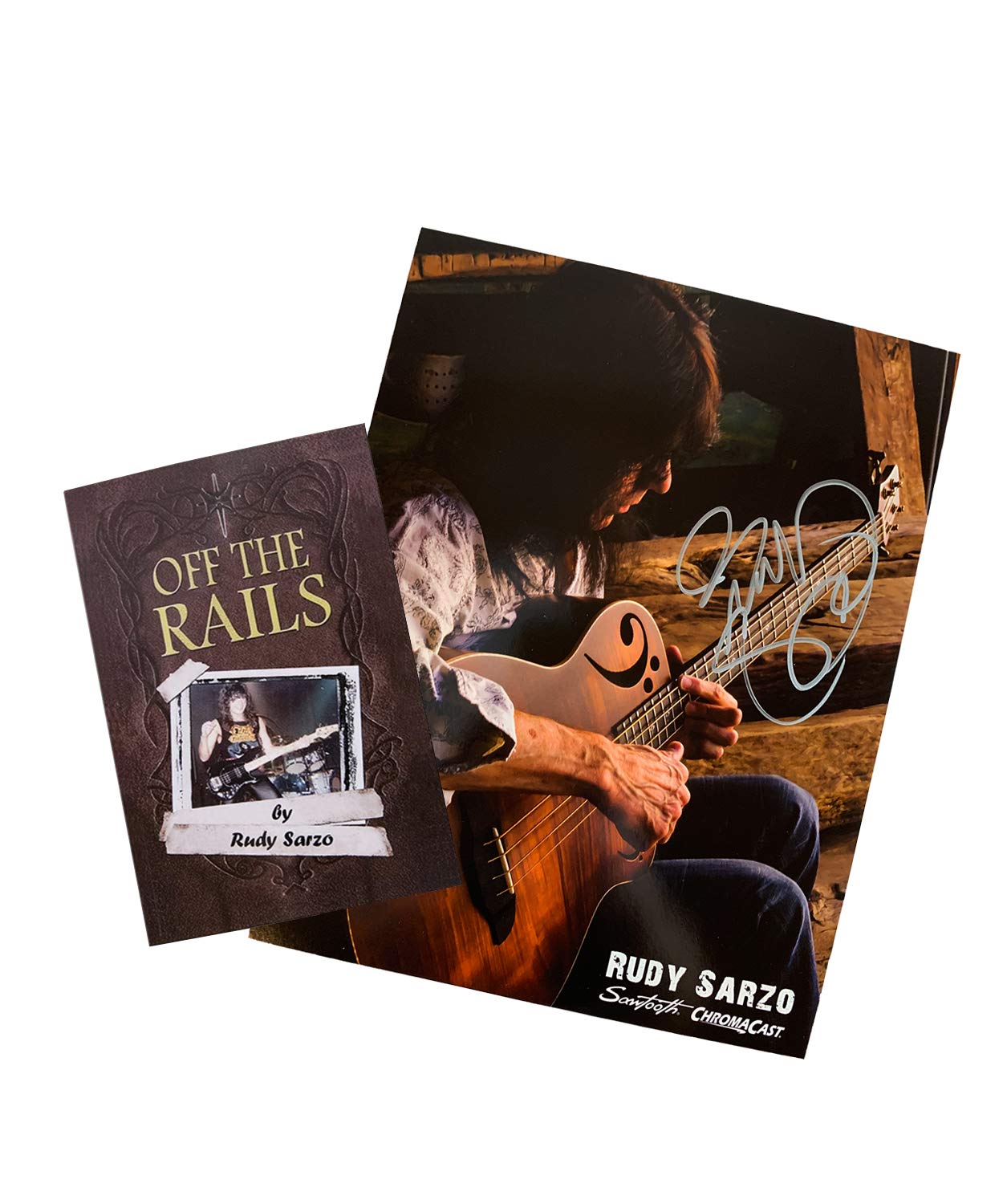 ChromaCast Rudy Sarzo Autographed “Off The Rails” Book and Poster Collector’s Pack (CC-RS-BP