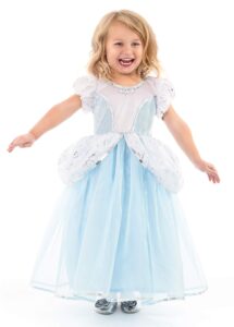 little adventures deluxe cinderella princess dress up costume for girls small (age 1-3) - machine washable child pretend play and party dress with no glitter