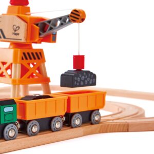 Hape Railway Diesel Freight Train| Freight Wagons with Loads Magnetic Connection Train for Kids