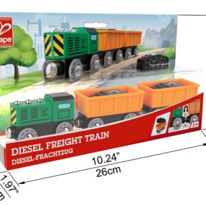 Hape Railway Diesel Freight Train| Freight Wagons with Loads Magnetic Connection Train for Kids