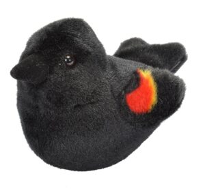 wild republic audubon birds red-winged blackbird with authentic bird sound, stuffed animal, bird toys for kids & birders