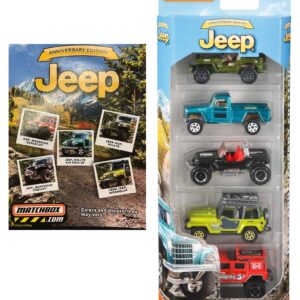 Matchbox Anniversary Edition Jeep 5-Pack, Multicolor