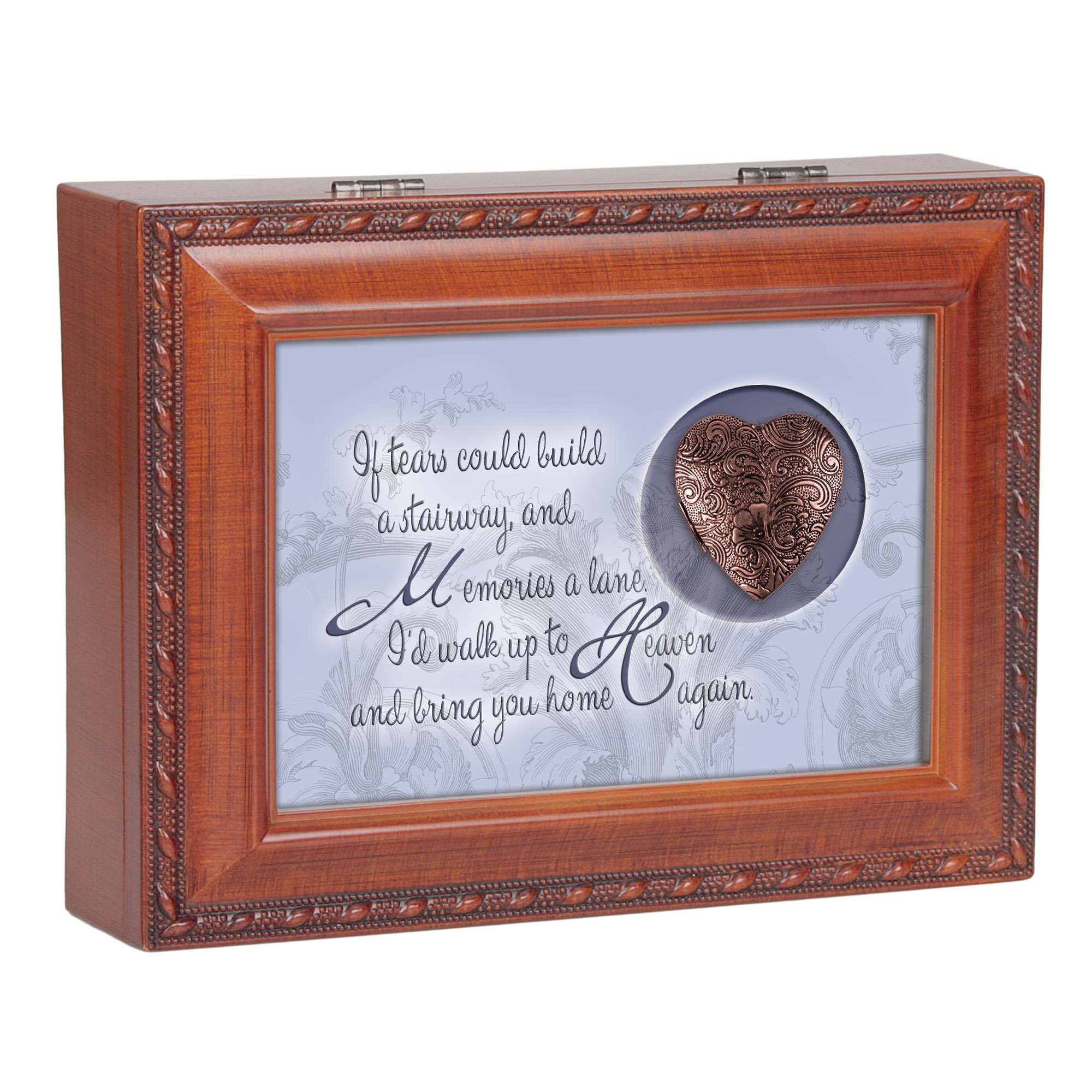 Cottage Garden If Tears Could Build A Stariway Woodgrain Keepsake Music Box Plays Amazing Grace