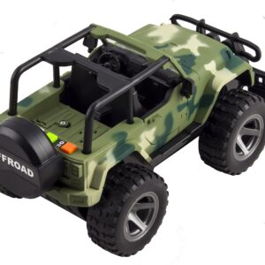 WolVolk Off-Road Military Fighter Car Toy - Friction Powered Toy Vehicle with Fun Lights & Sounds - 2 Doors Open - Great Gift for All Occasions for Kids Boys & Girl