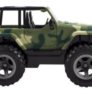 WolVolk Off-Road Military Fighter Car Toy - Friction Powered Toy Vehicle with Fun Lights & Sounds - 2 Doors Open - Great Gift for All Occasions for Kids Boys & Girl