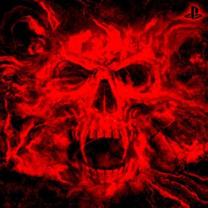 Skin Ps4 Slim - Skull Flames RED - Limited Edition Decal Cover ADESIVA Playstation 4 Slim Sony Bundle