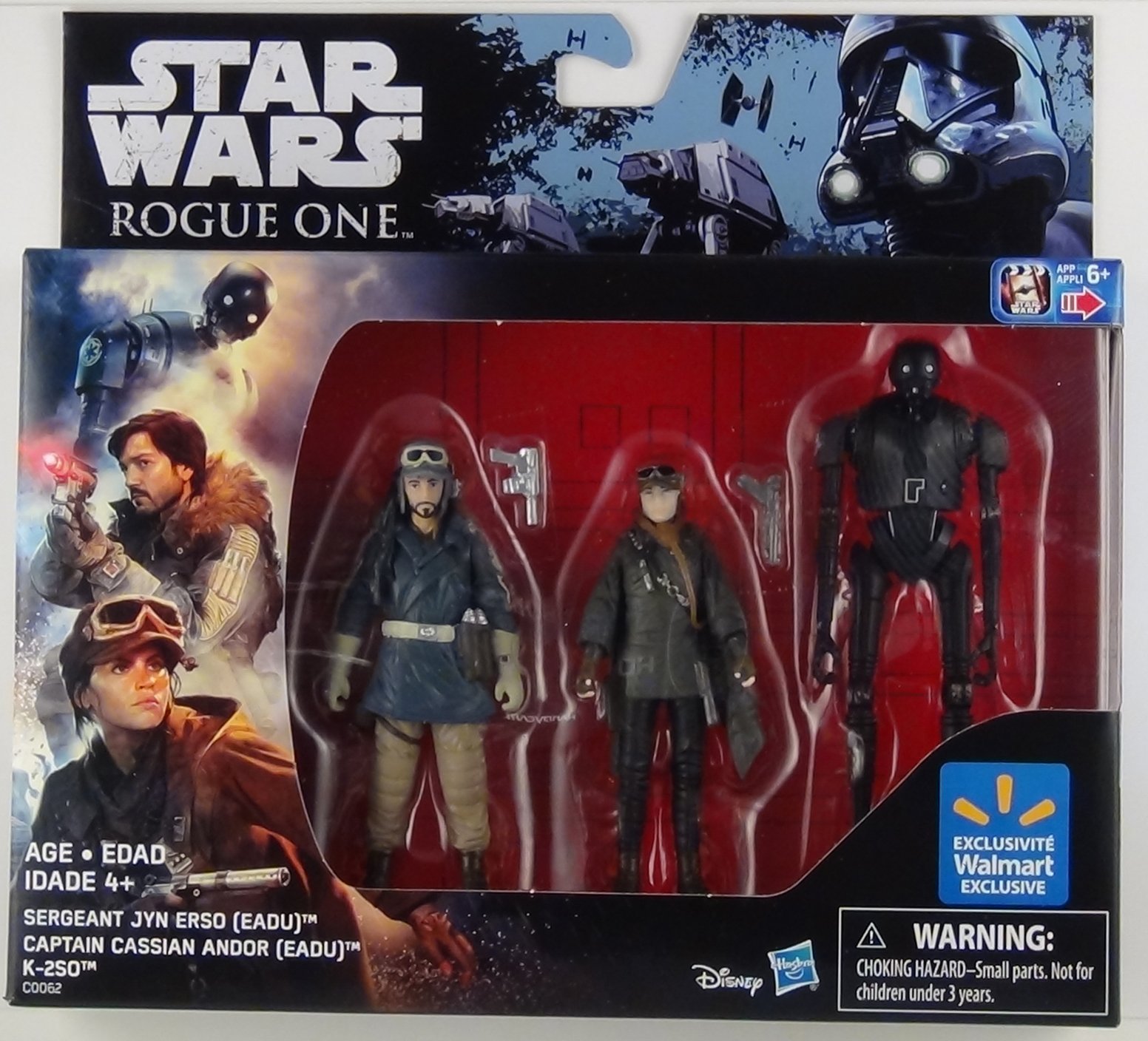 Star Wars: Rogue One, Exclusive Action Figure Set (Sergeant Jyn Erso, Captain Cassian Andor and K-2SO), 3.75 Inches