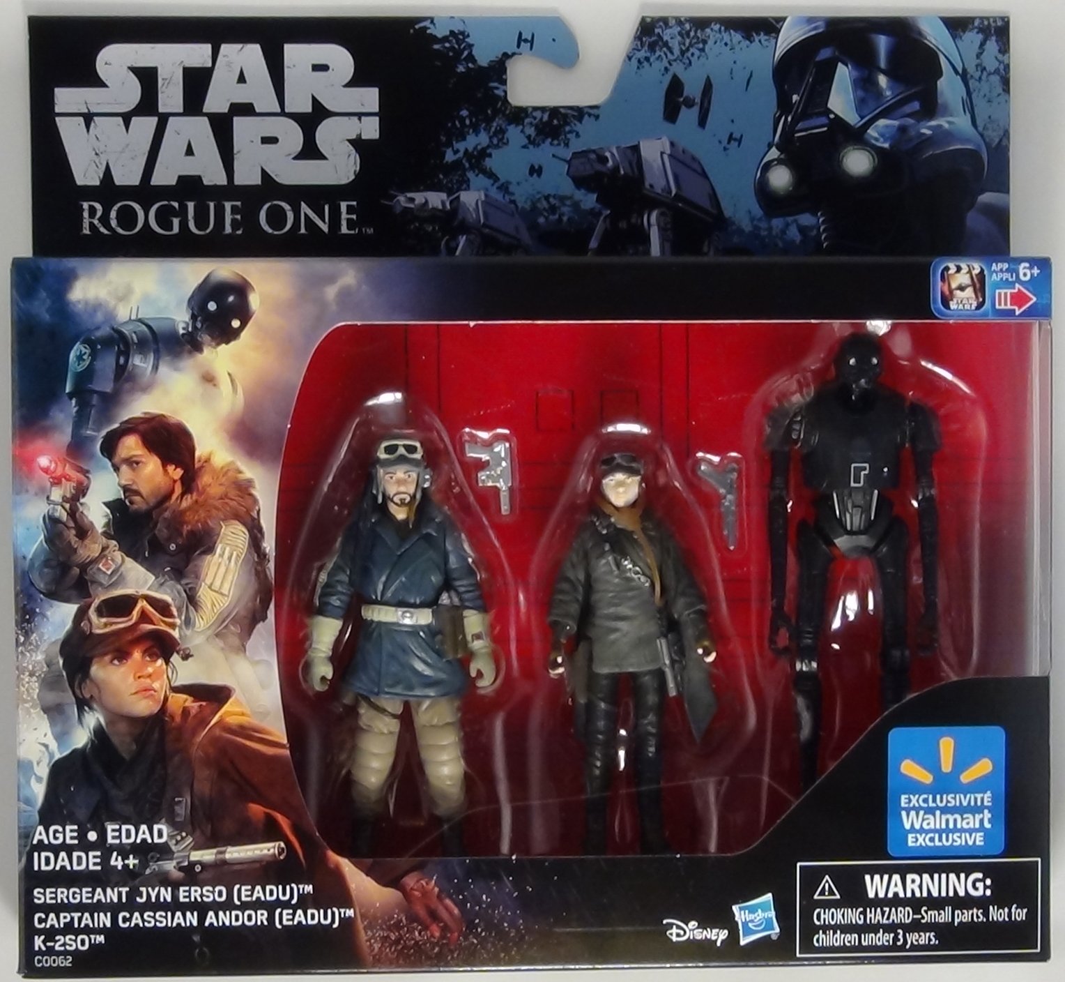 Star Wars: Rogue One, Exclusive Action Figure Set (Sergeant Jyn Erso, Captain Cassian Andor and K-2SO), 3.75 Inches