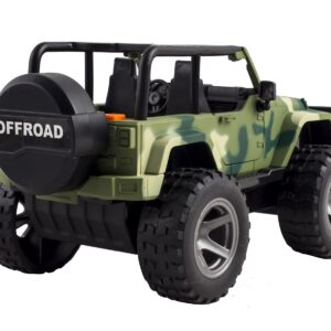 WolVolk Off-Road Military Fighter Car Toy - Friction Powered Toy Vehicle with Fun Lights & Sounds - 2 Doors Open - Great Gift for All Occasions for Kids Boys & Girl