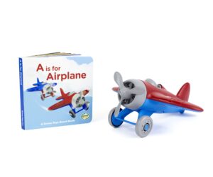 green toys airplane & board book (color may vary)